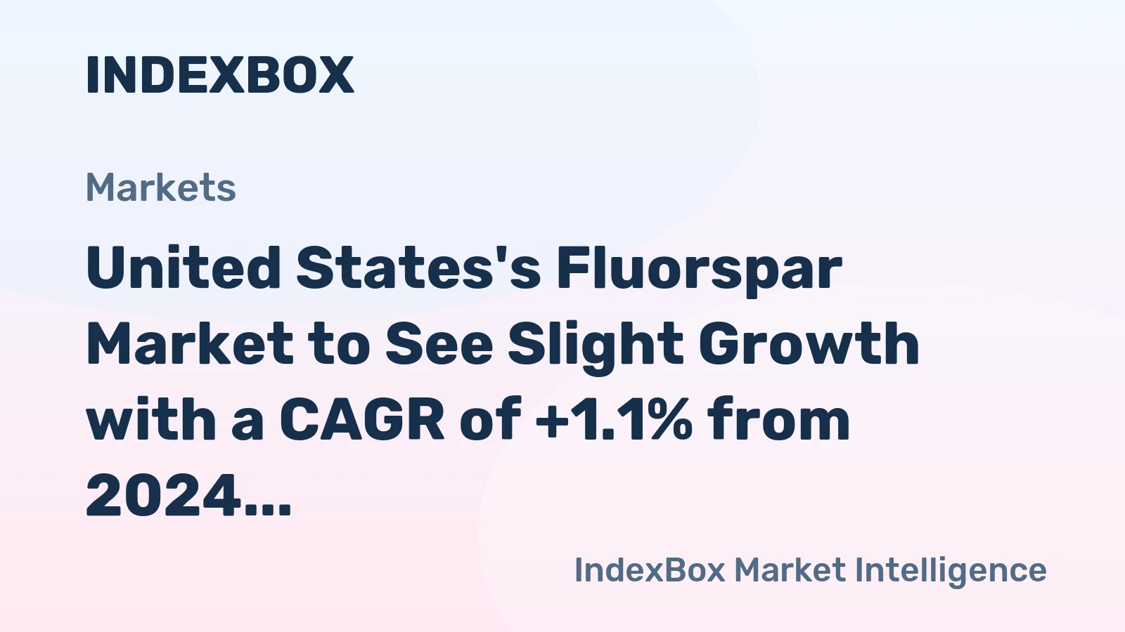 United States's Fluorspar Market to See Slight Growth with a CAGR of +1.1% from 2024 to 2035