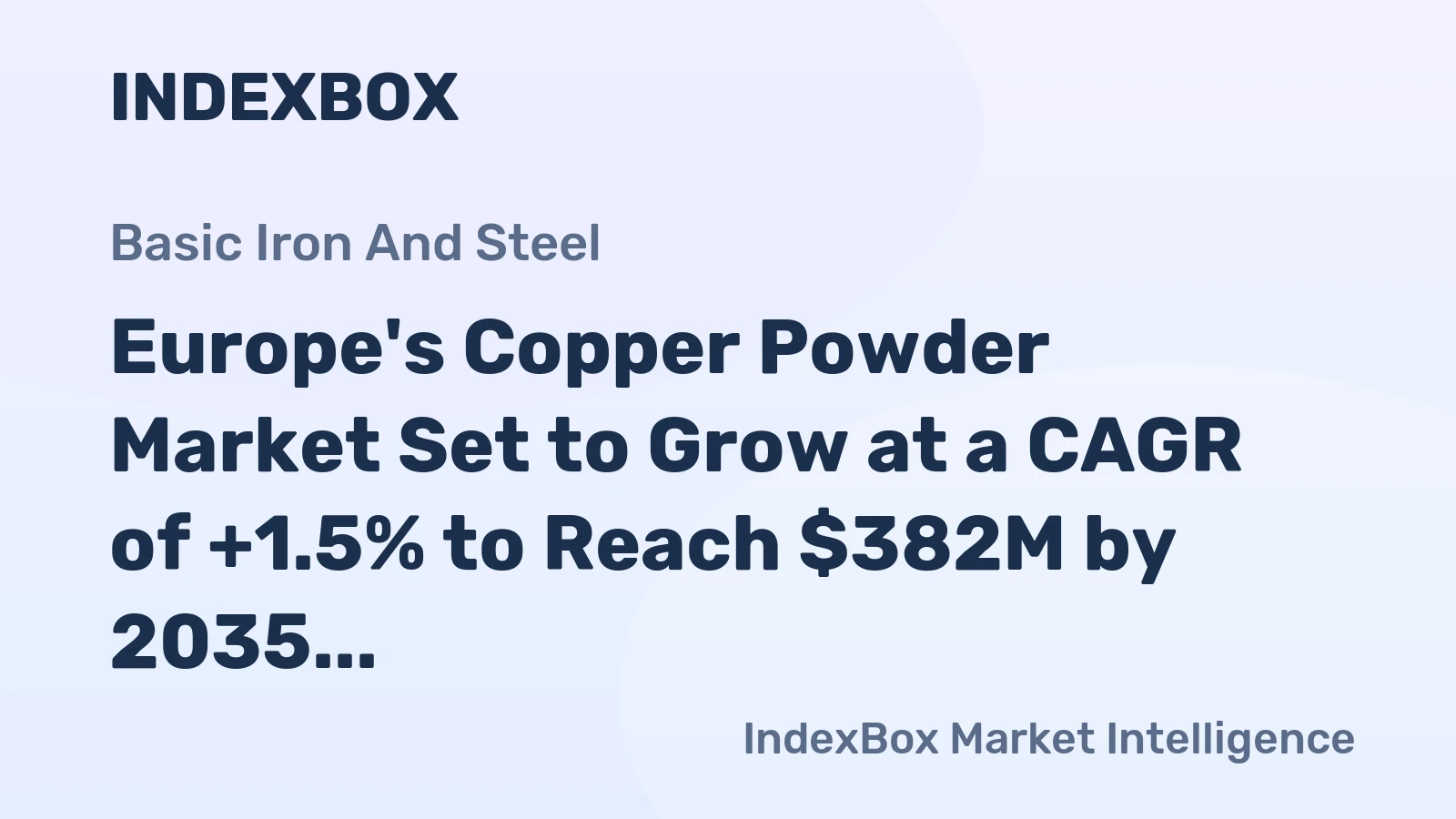 Europe's Copper Powder Market Set to Grow at a CAGR of +1.5% to Reach $382M by 2035