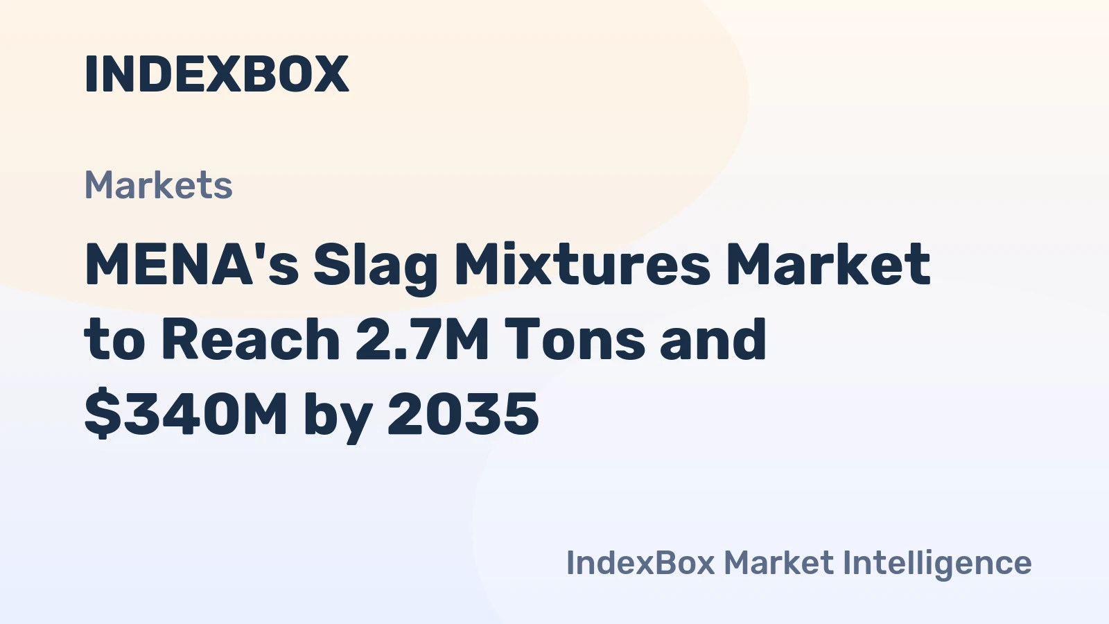 MENA's Slag Mixtures Market to Reach 2.7M Tons and $340M by 2035