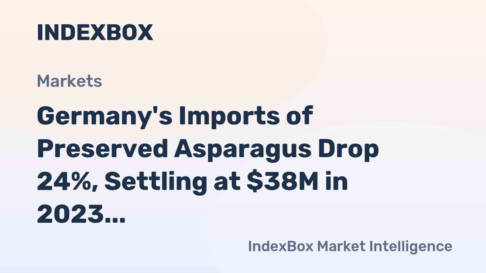 Germany's Imports of Preserved Asparagus Drop 24%, Settling at $38M in 2023