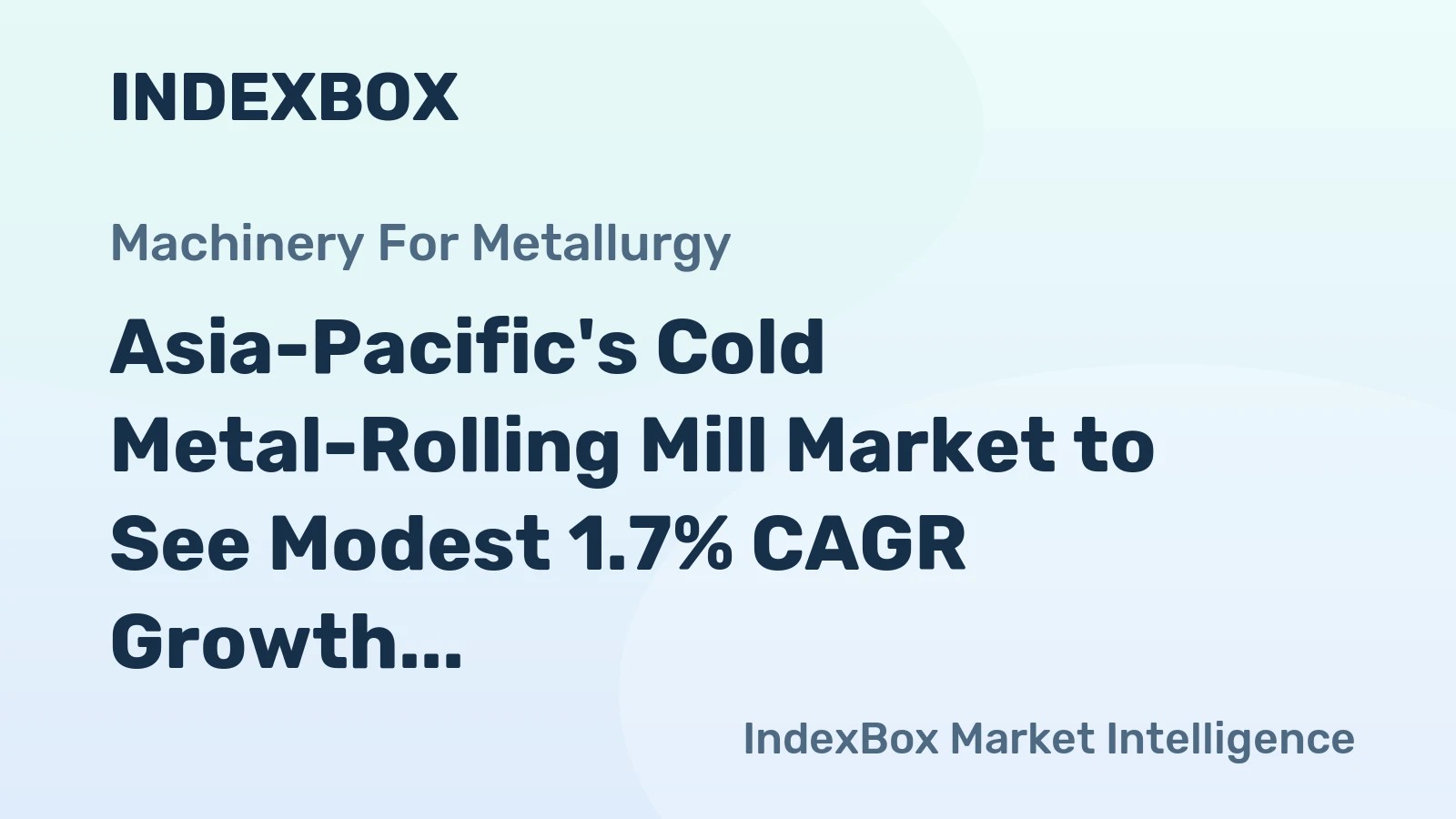 Asia-Pacific's Cold Metal-Rolling Mill Market to See Modest 1.7% CAGR Growth Following 2024 Correction