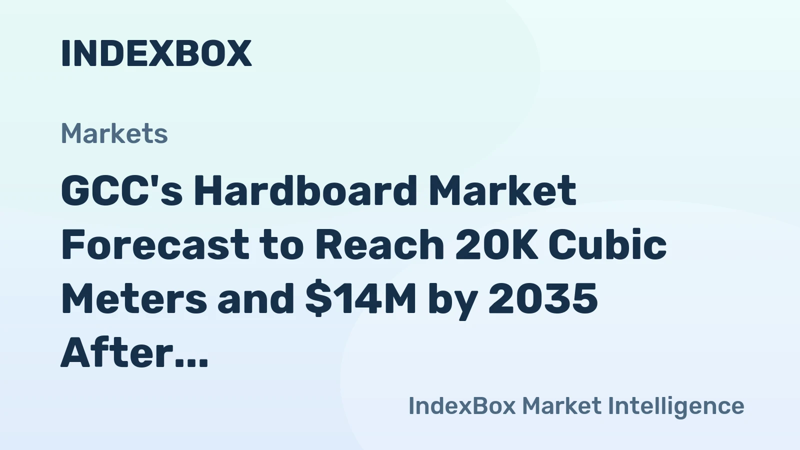 GCC's Hardboard Market Forecast to Reach 20K Cubic Meters and $14M by 2035 After Recent Contraction