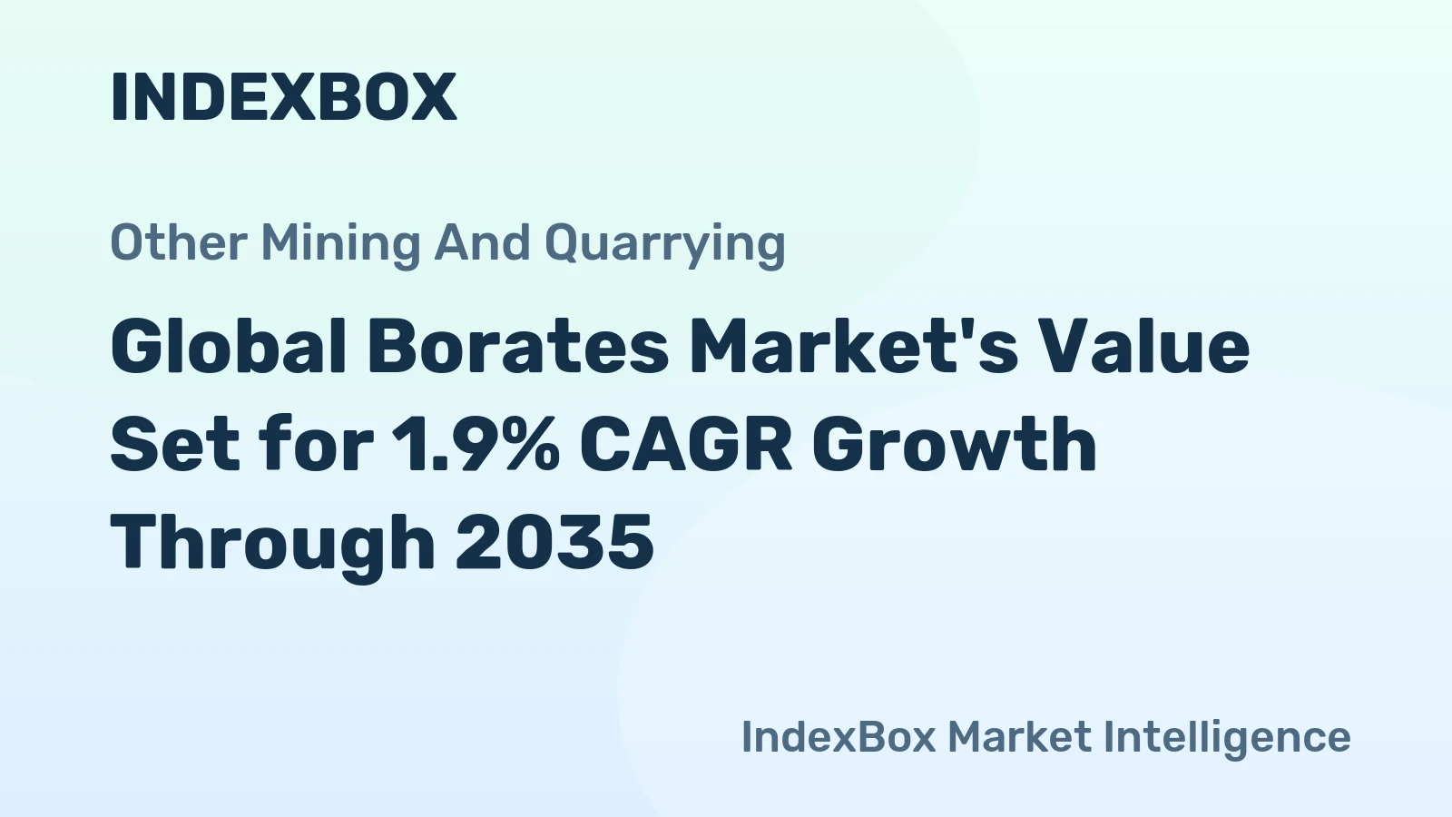 Global Borates Market's Value Set for 1.9% CAGR Growth Through 2035