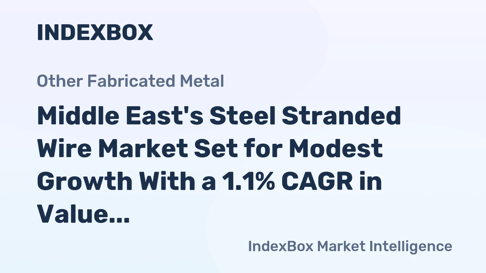 Middle East's Steel Stranded Wire Market Set for Modest Growth With a 1.1% CAGR in Value