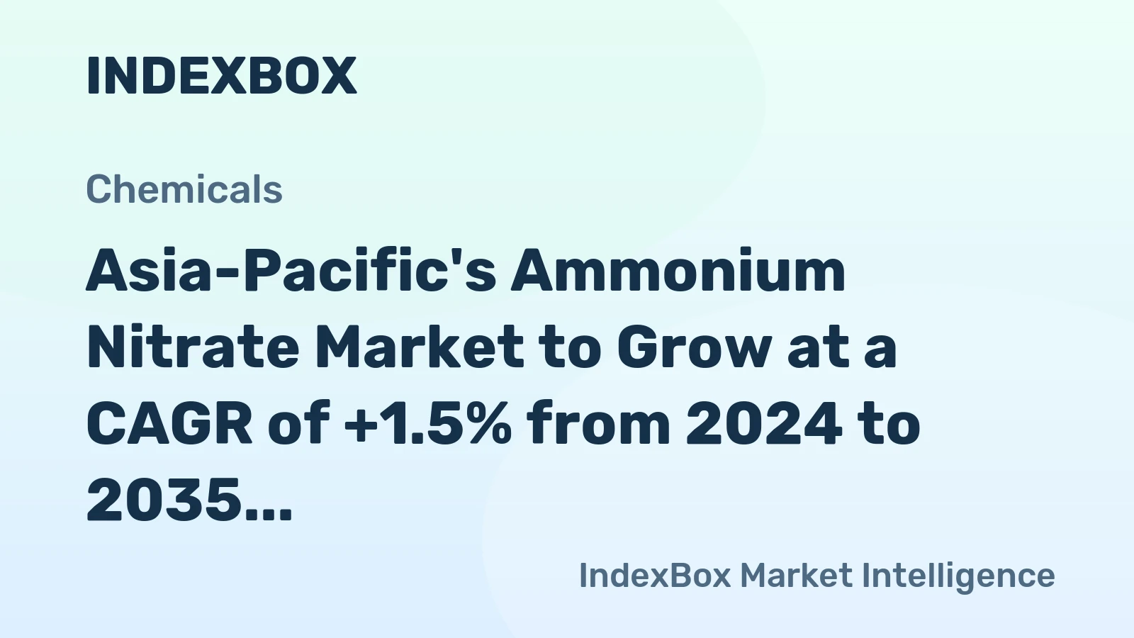 Asia-Pacific's Ammonium Nitrate Market to Grow at a CAGR of +1.5% from 2024 to 2035