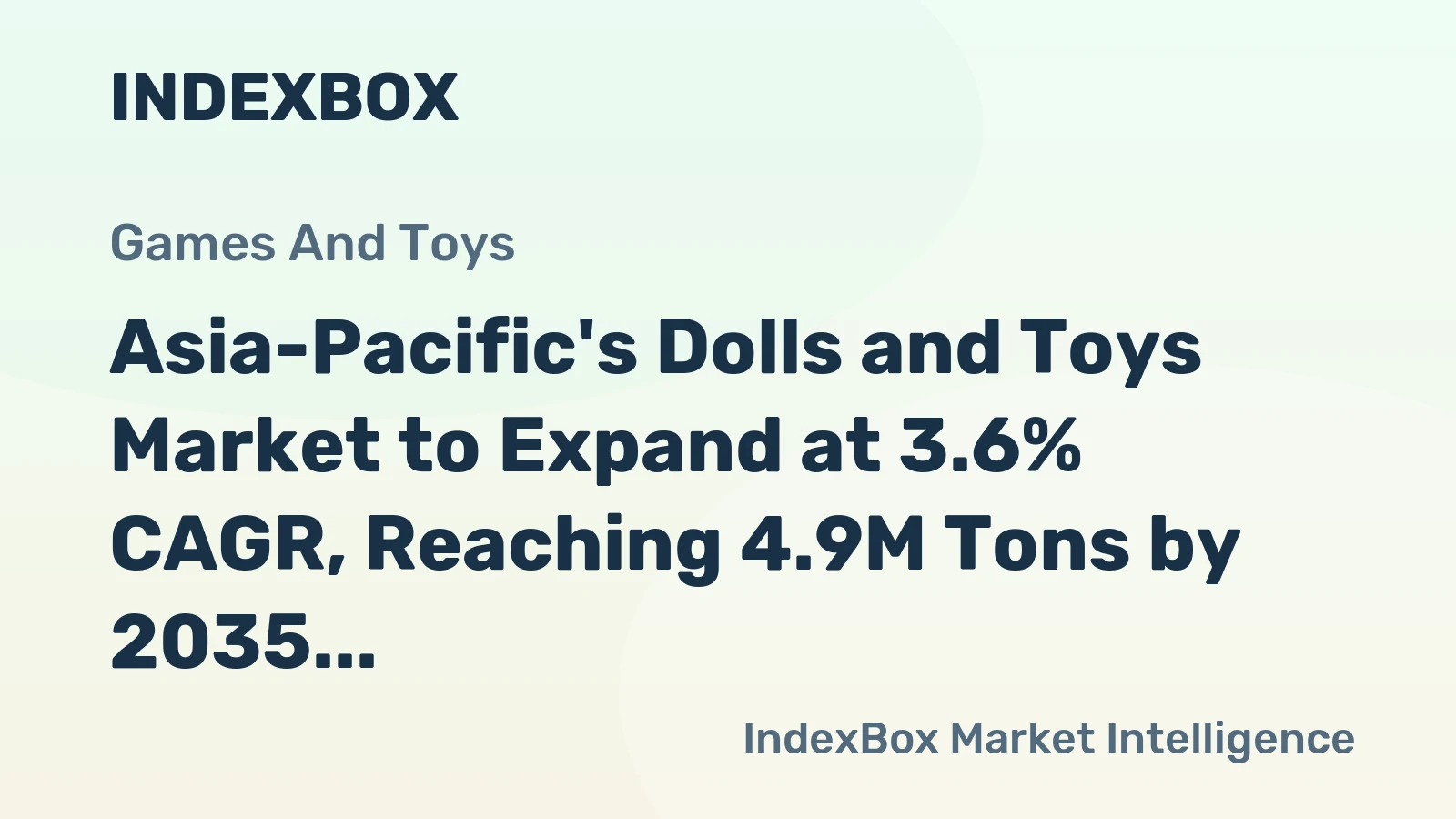Asia-Pacific's Dolls and Toys Market to Expand at 3.6% CAGR, Reaching 4.9M Tons by 2035
