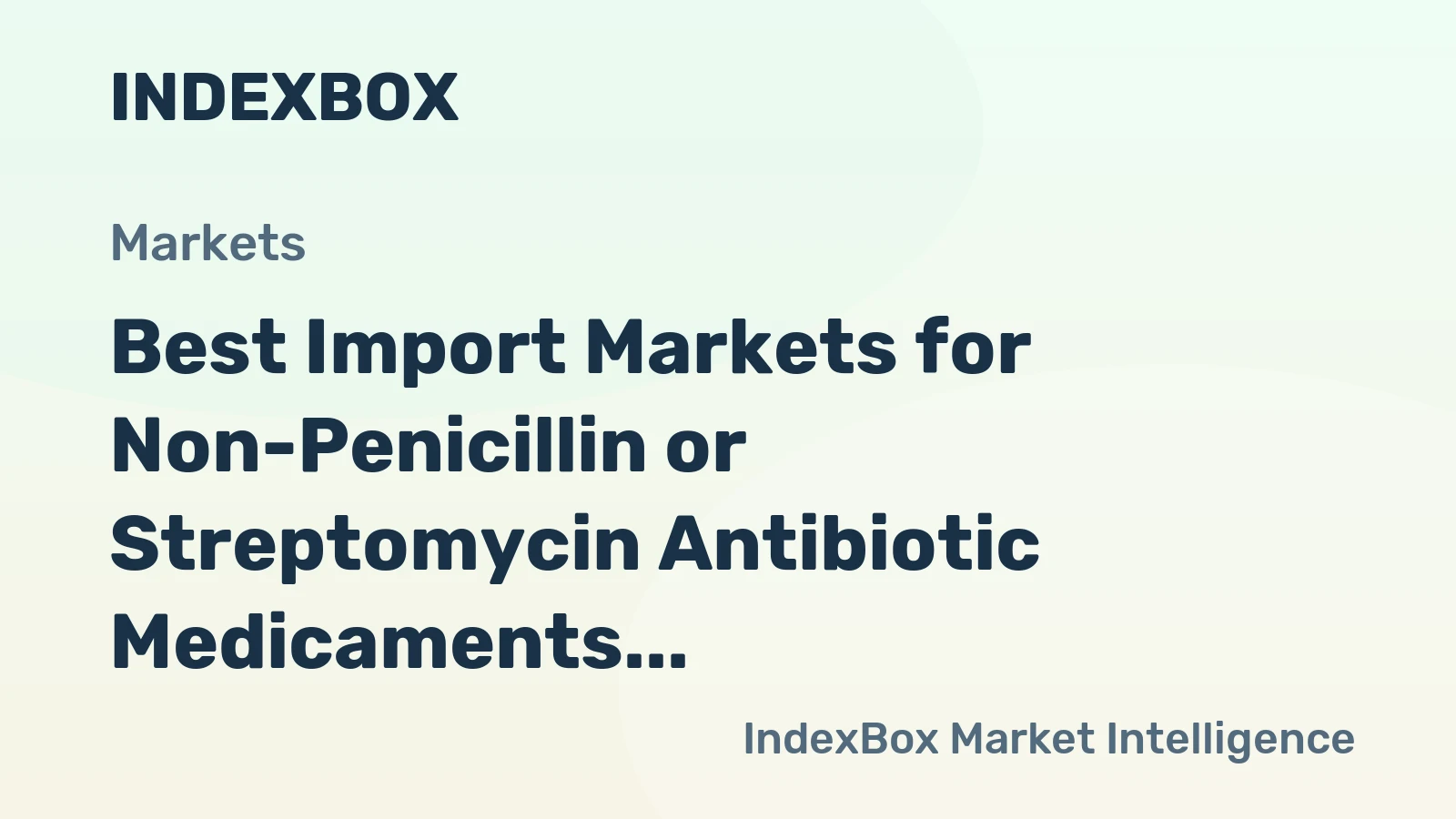 Best Import Markets for Non-Penicillin or Streptomycin Antibiotic Medicaments