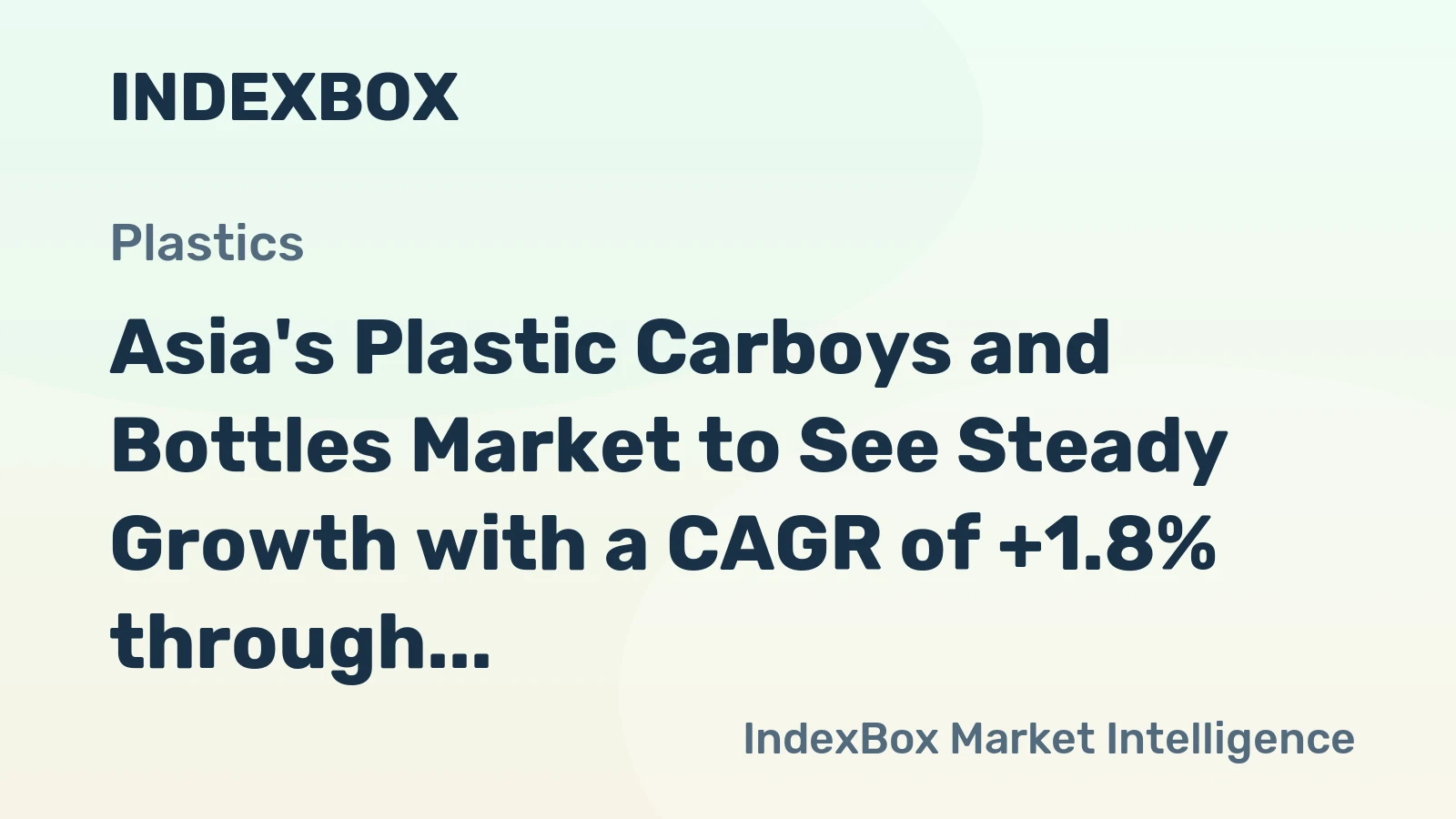 Asia's Plastic Carboys and Bottles Market to See Steady Growth with a CAGR of +1.8% through 2035