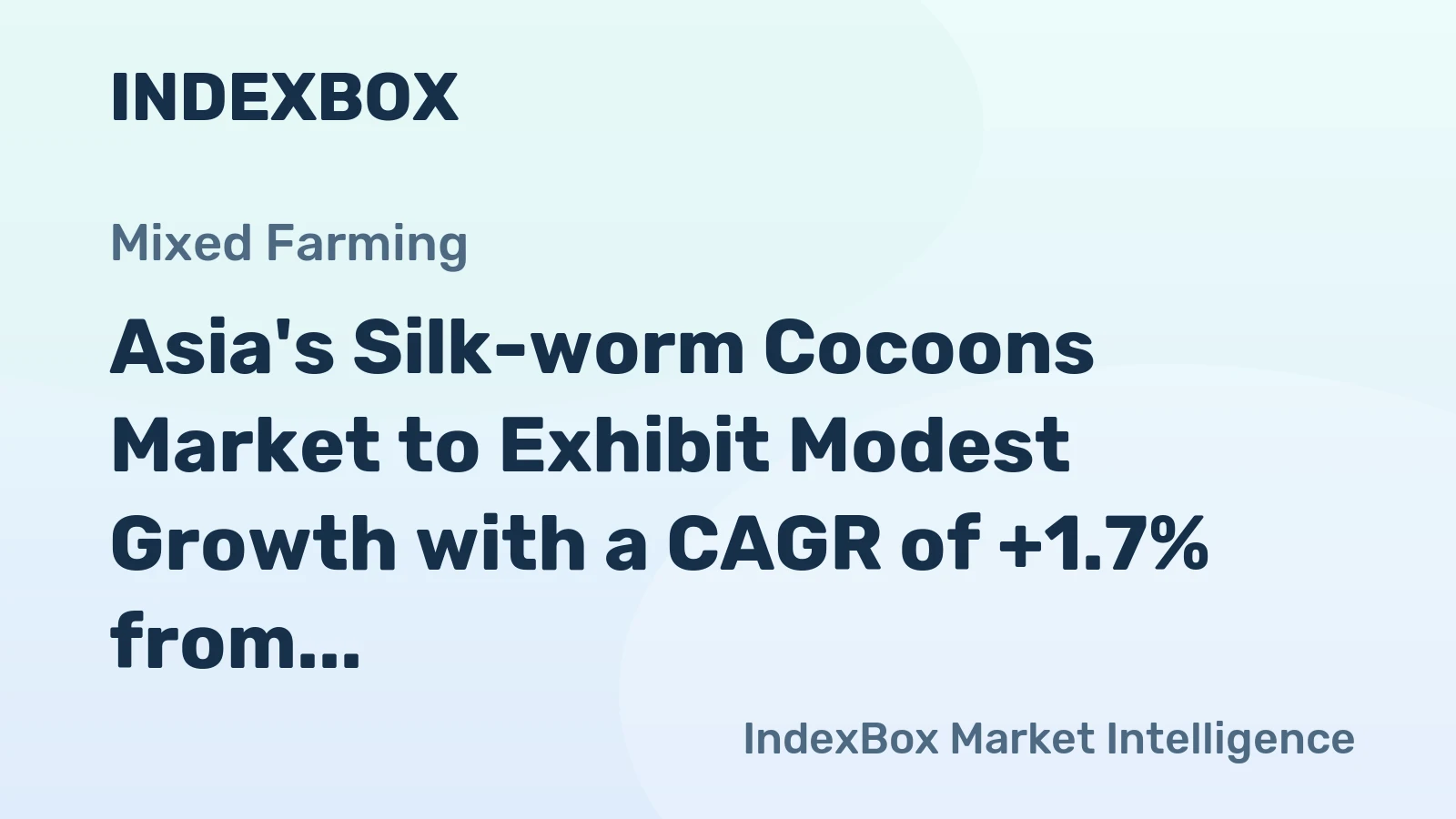Asia's Silk-worm Cocoons Market to Exhibit Modest Growth with a CAGR of +1.7% from 2024 to 2035
