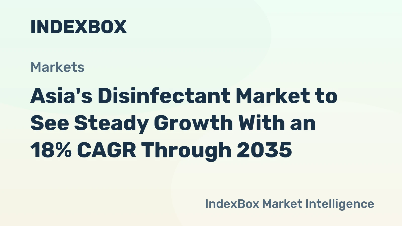 Asia's Disinfectant Market to See Steady Growth With an 18% CAGR Through 2035