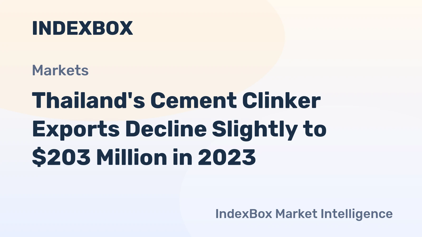 Thailand's Cement Clinker Exports Decline Slightly to $203 Million in 2023