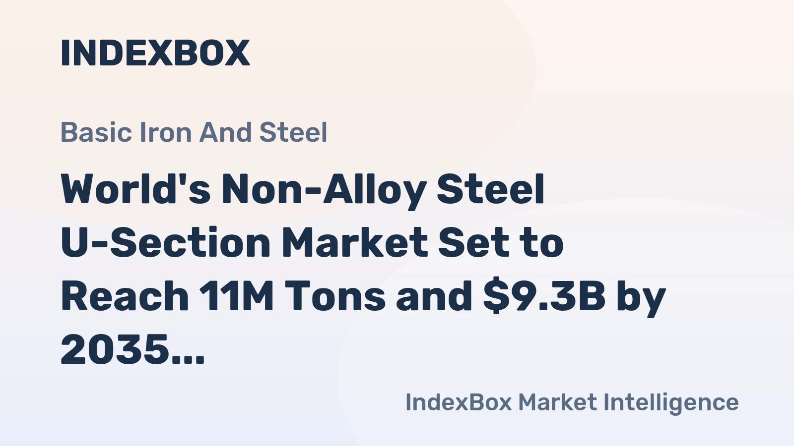 World's Non-Alloy Steel U-Section Market Set to Reach 11M Tons and $9.3B by 2035