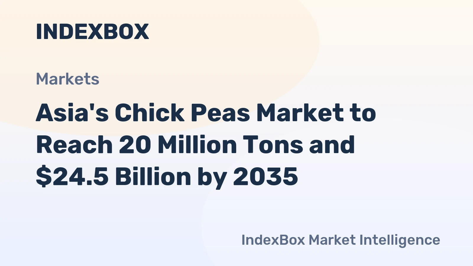 Asia's Chick Peas Market to Reach 20 Million Tons and $24.5 Billion by 2035