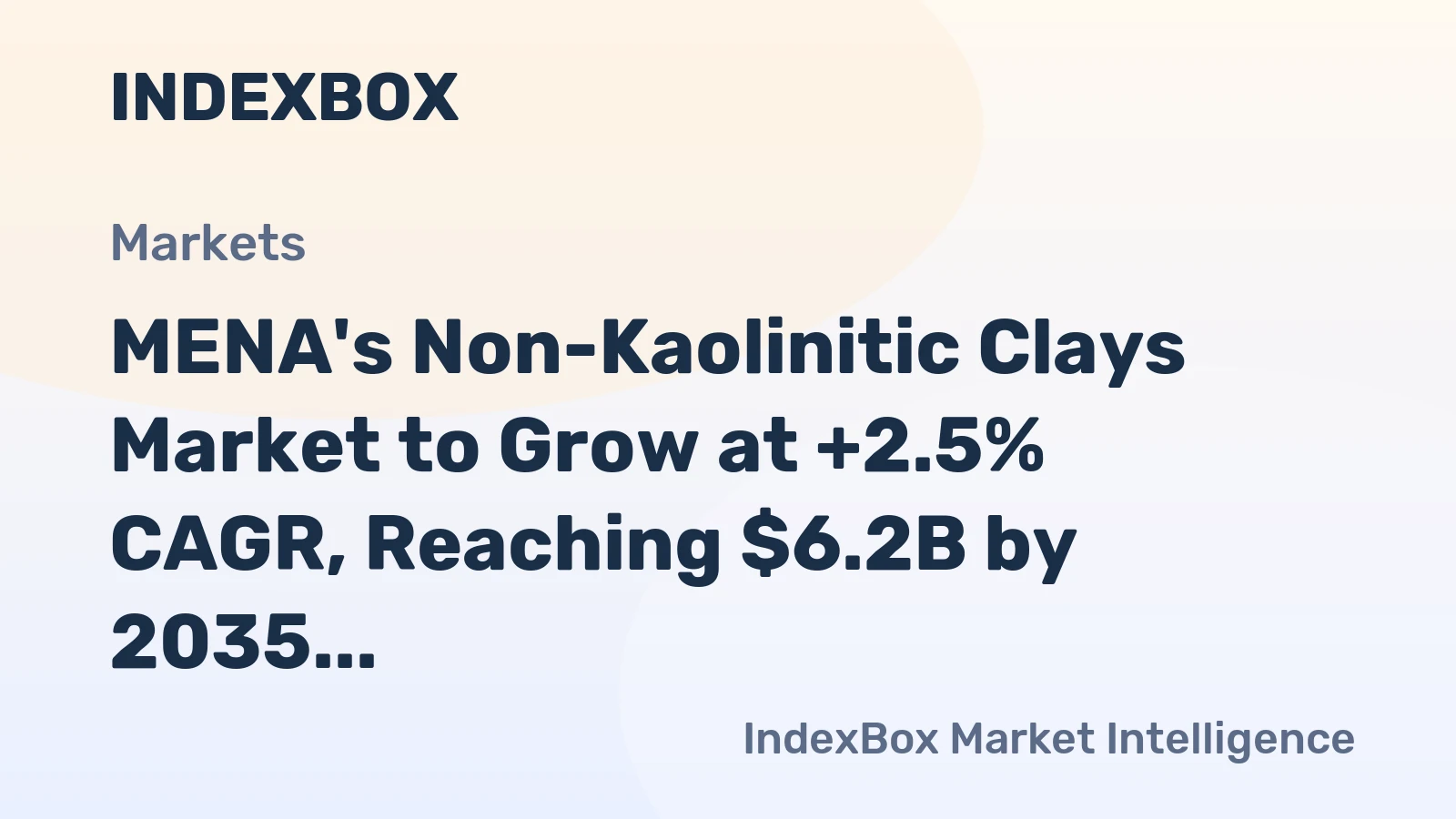 MENA's Non-Kaolinitic Clays Market to Grow at +2.5% CAGR, Reaching $6.2B by 2035