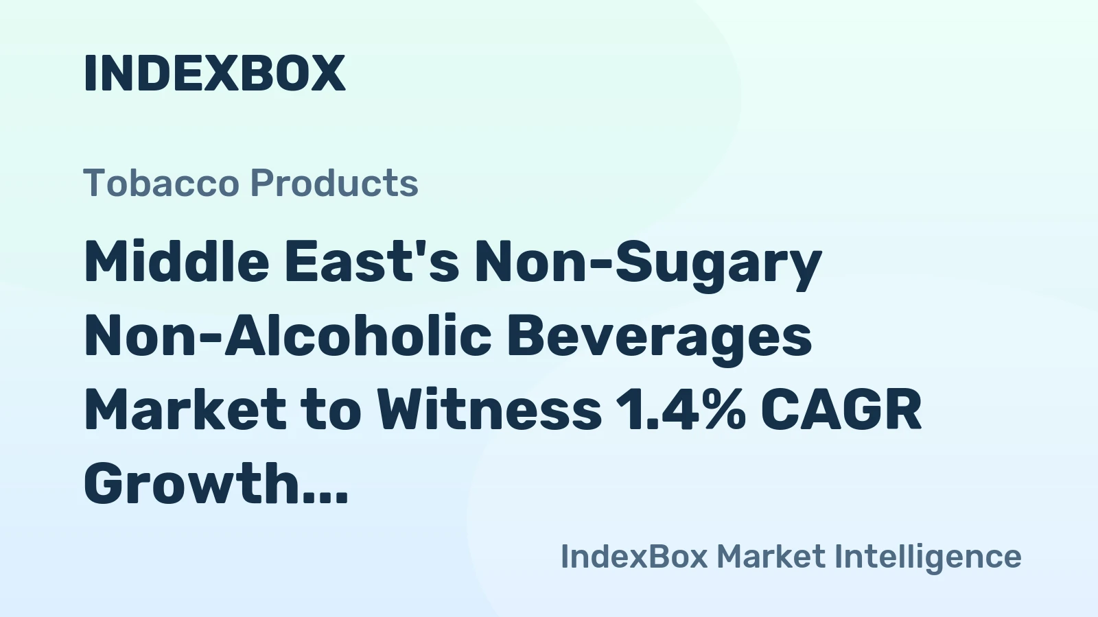 Middle East's Non-Sugary Non-Alcoholic Beverages Market to Witness 1.4% CAGR Growth from 2024 to 2035