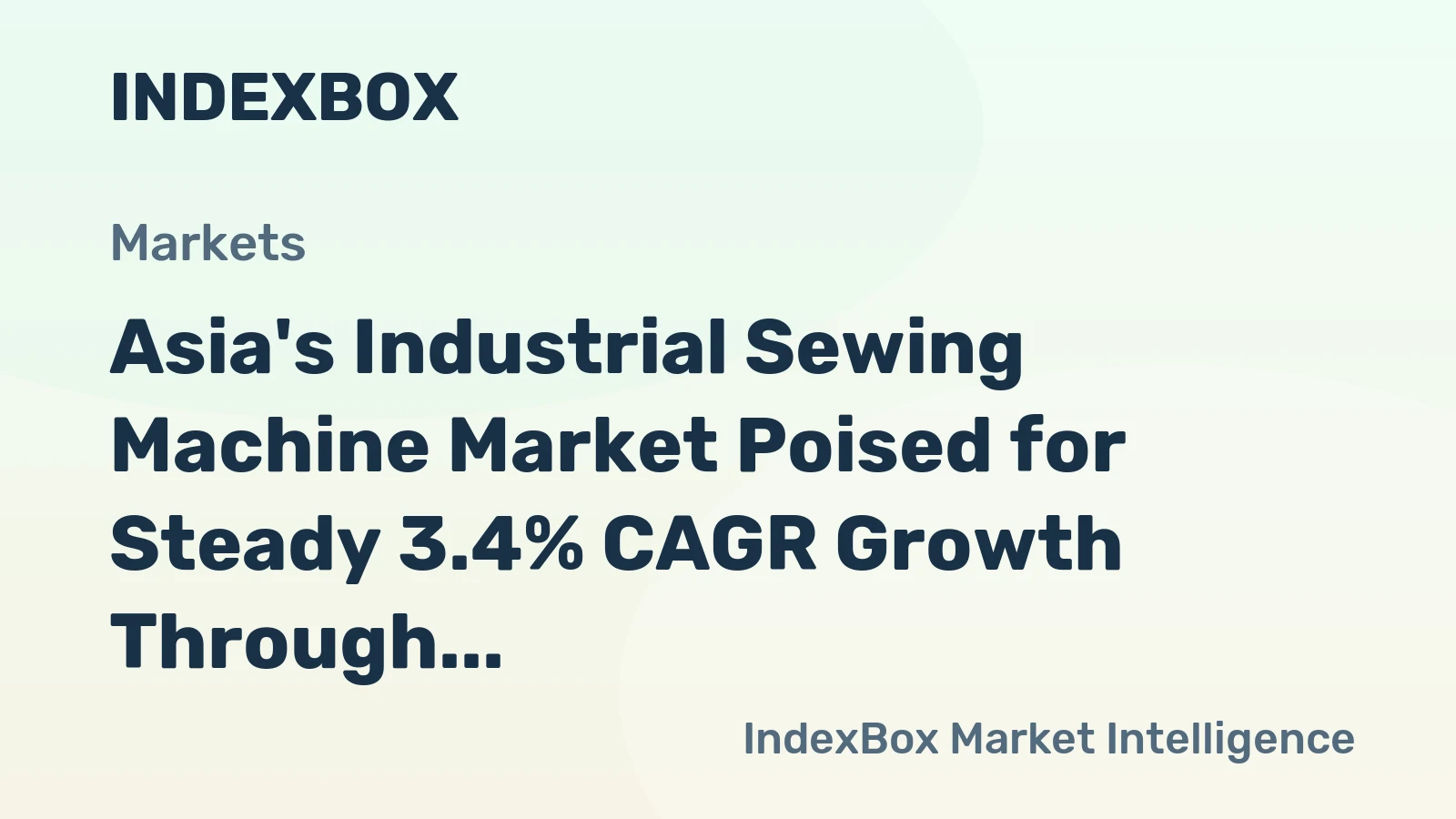 Asia's Industrial Sewing Machine Market Poised for Steady 3.4% CAGR Growth Through 2035