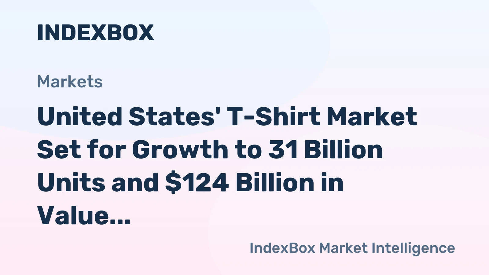 United States' T-Shirt Market Set for Growth to 31 Billion Units and $124 Billion in Value