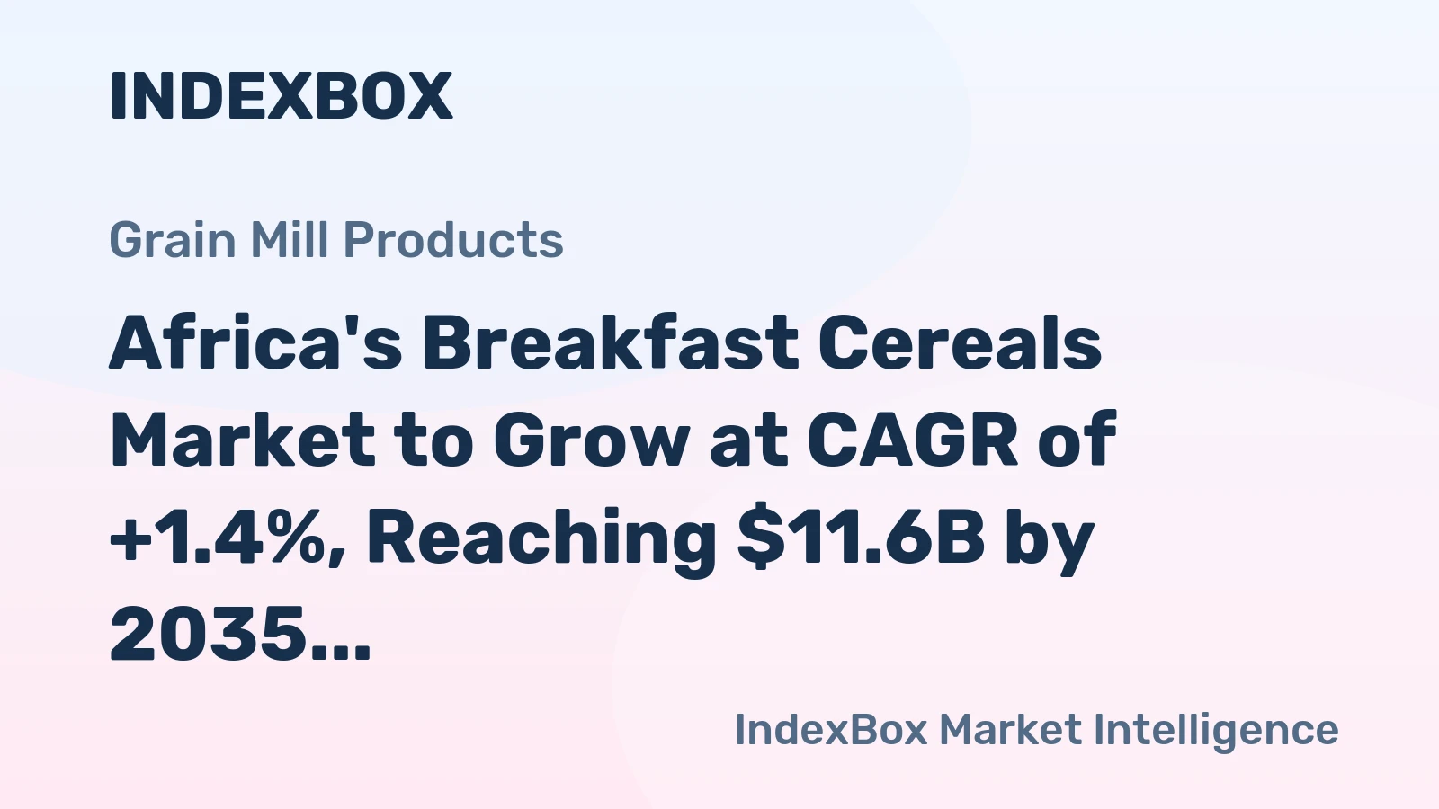 Africa's Breakfast Cereals Market to Grow at CAGR of +1.4%, Reaching $11.6B by 2035