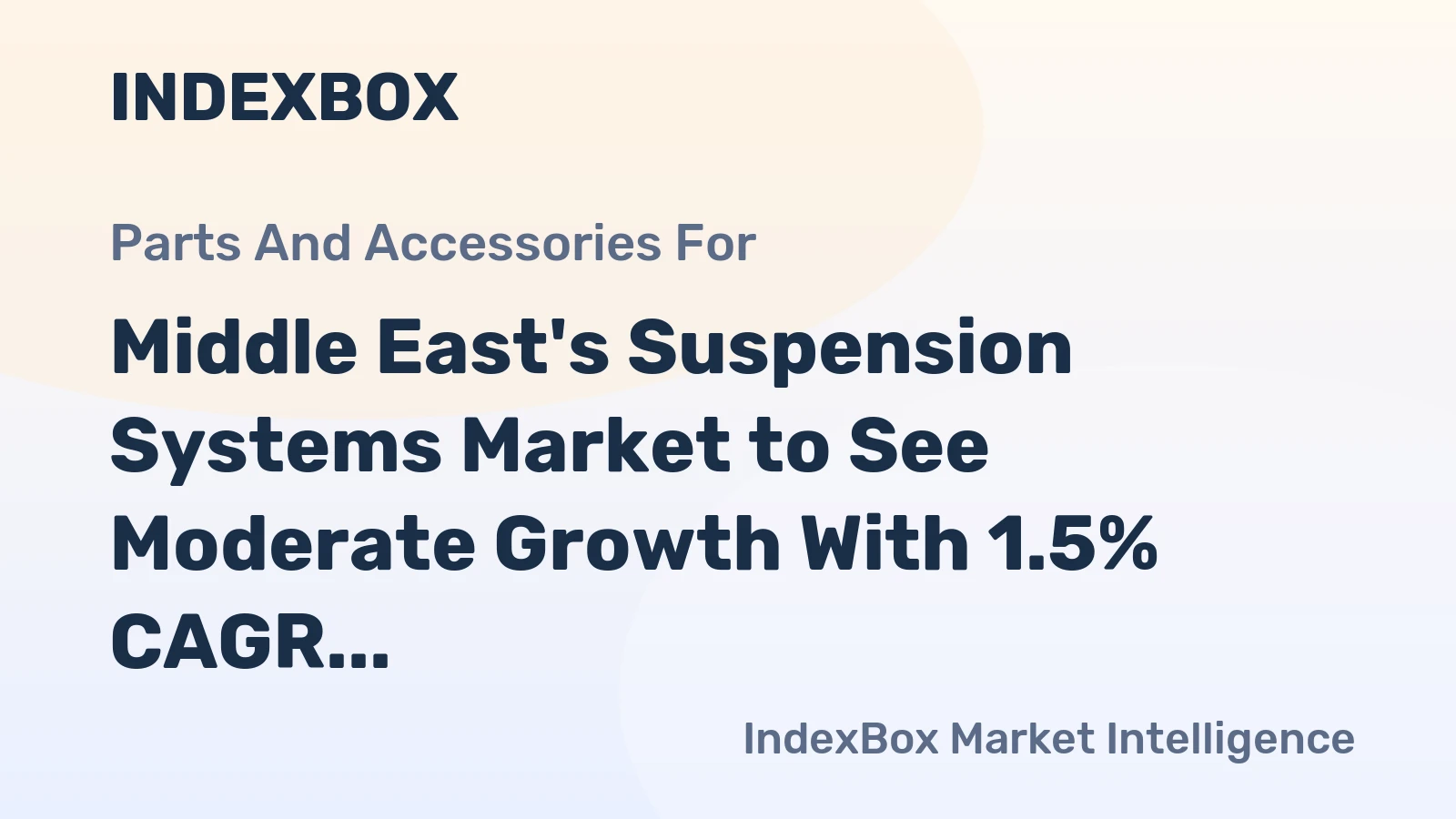 Middle East's Suspension Systems Market to See Moderate Growth With 1.5% CAGR Through 2035