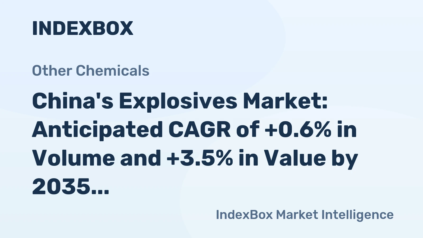 China's Explosives Market: Anticipated CAGR of +0.6% in Volume and +3.5% in Value by 2035