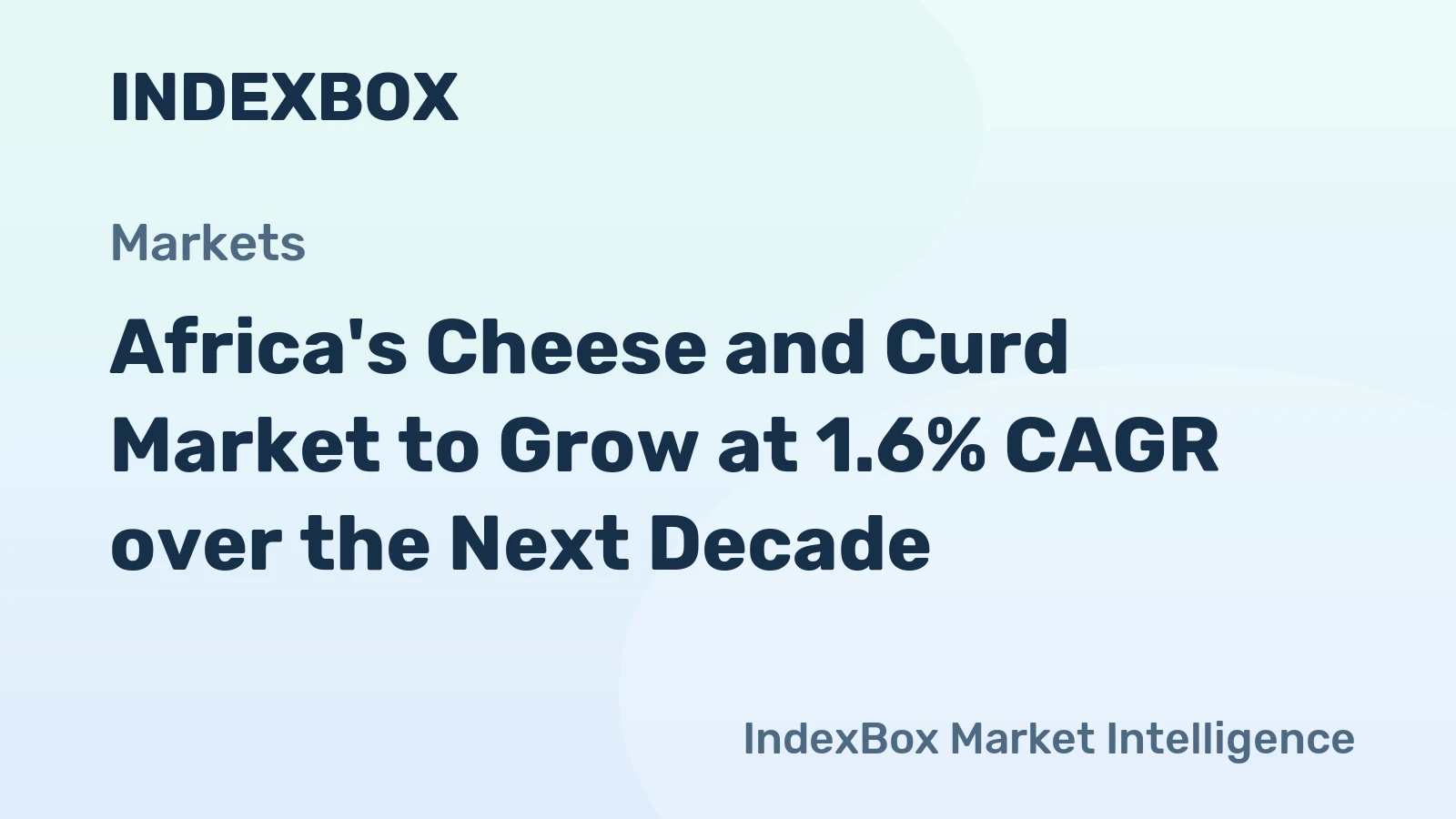 Africa's Cheese and Curd Market to Grow at 1.6% CAGR over the Next Decade