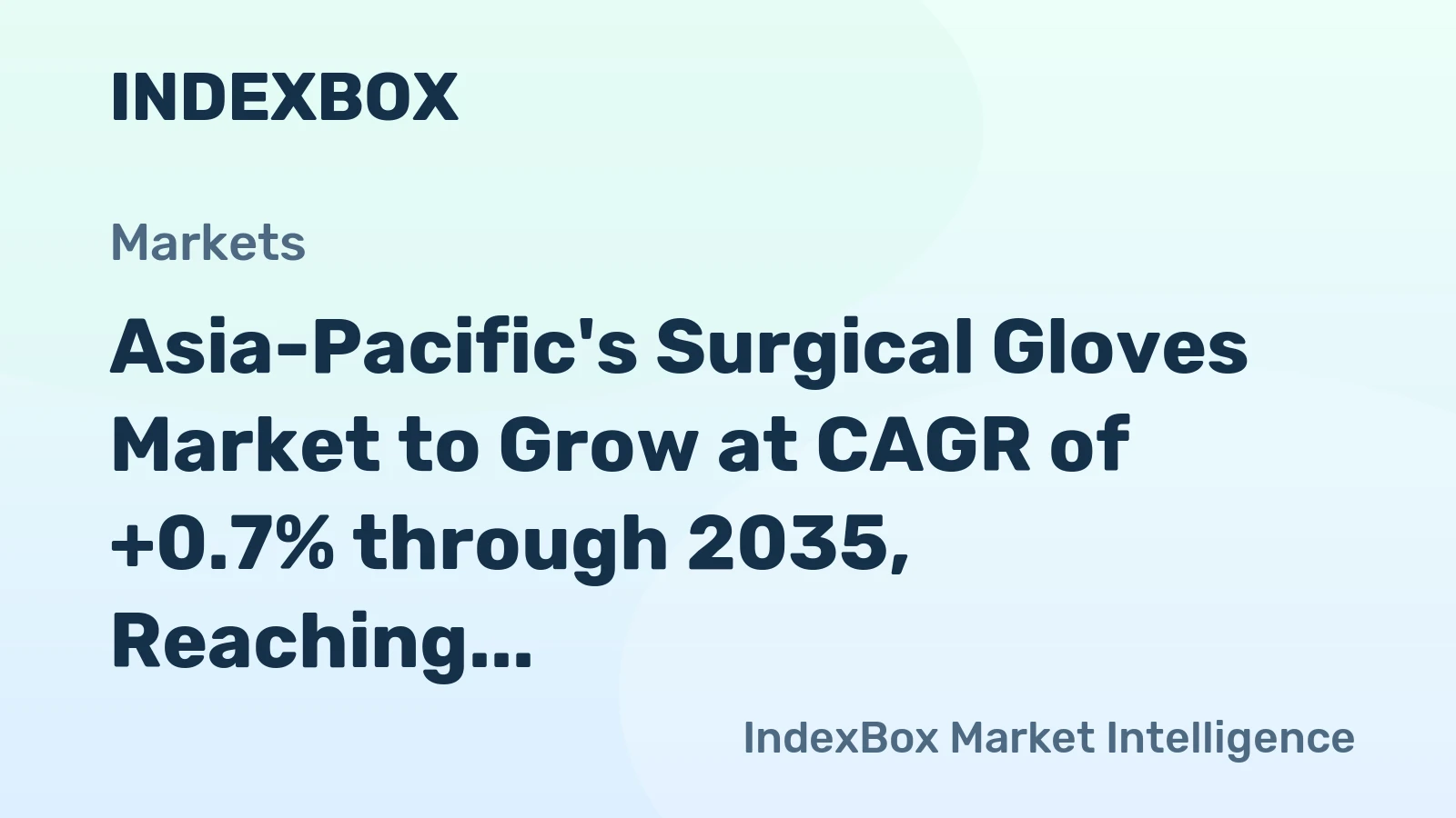Asia-Pacific's Surgical Gloves Market to Grow at CAGR of +0.7% through 2035, Reaching $4.7B in Value