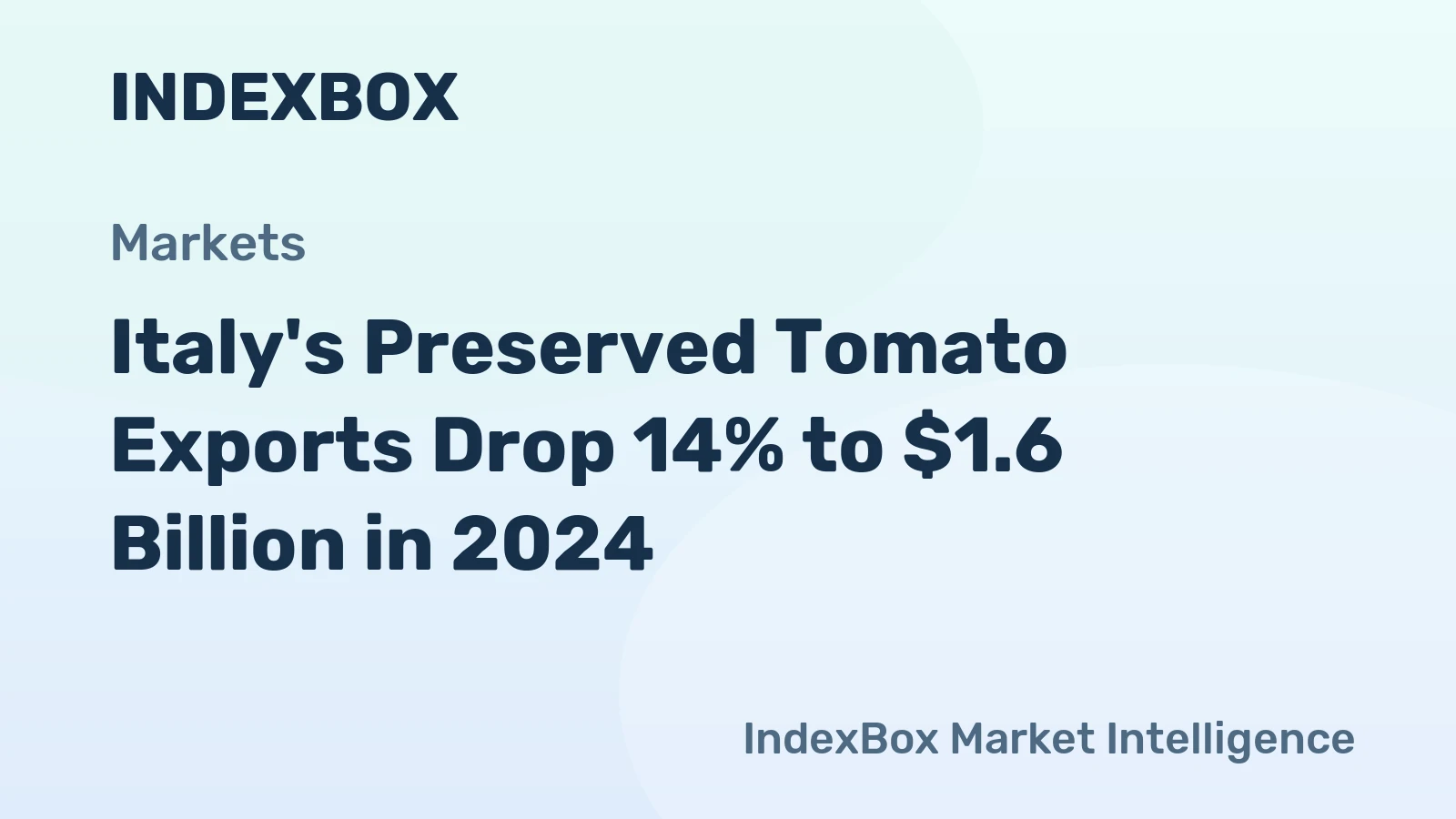 Italy's Preserved Tomato Exports Drop 14% to $1.6 Billion in 2024