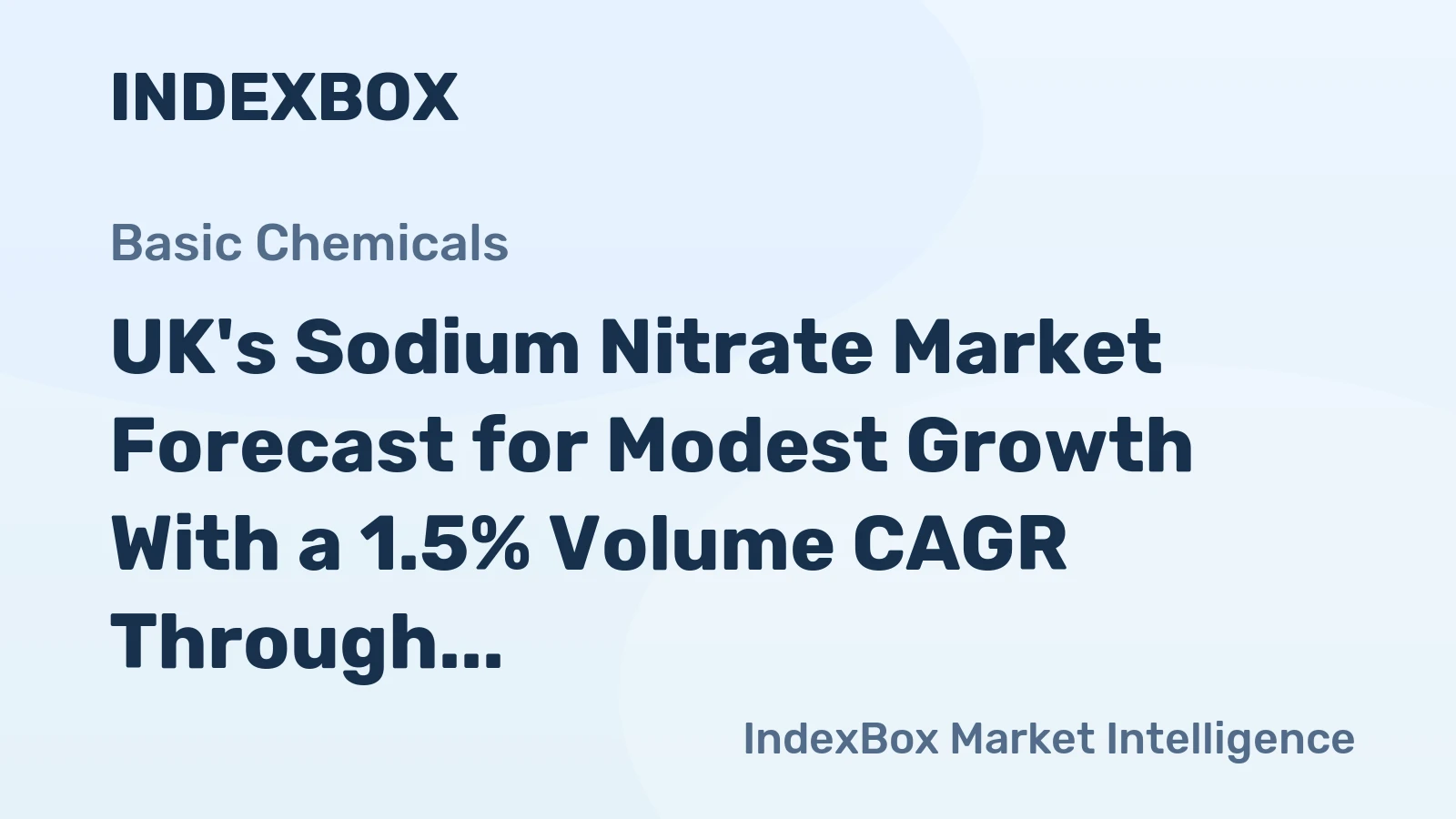 UK's Sodium Nitrate Market Forecast for Modest Growth With a 1.5% Volume CAGR Through 2035