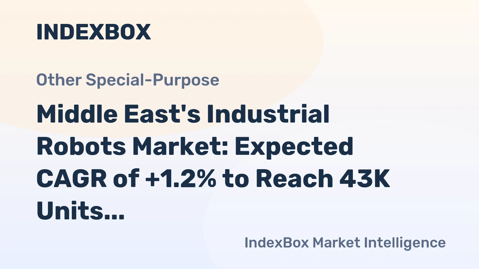 Middle East's Industrial Robots Market: Expected CAGR of +1.2% to Reach 43K Units by 2035