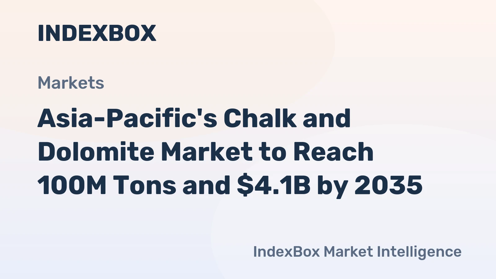 Asia-Pacific's Chalk and Dolomite Market to Reach 100M Tons and $4.1B by 2035