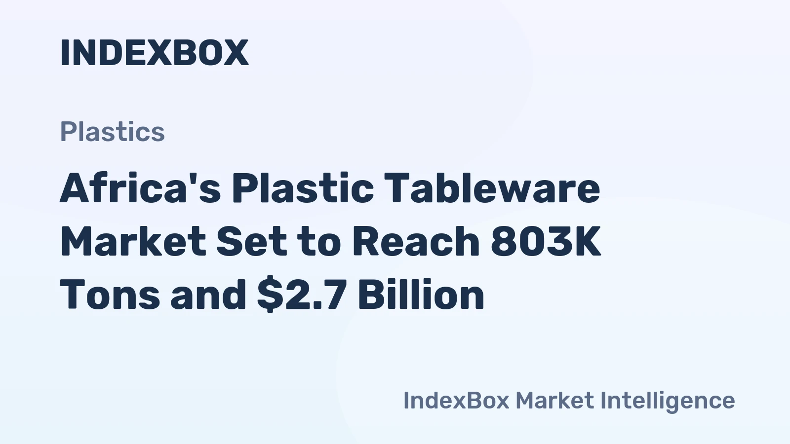 Africa's Plastic Tableware Market Set to Reach 803K Tons and $2.7 Billion