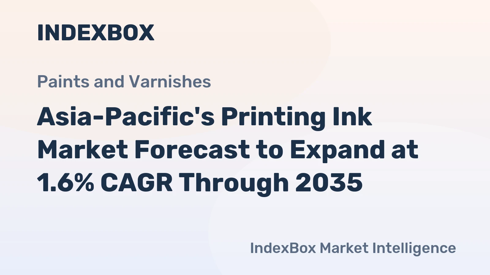 Asia-Pacific's Printing Ink Market Forecast to Expand at 1.6% CAGR Through 2035