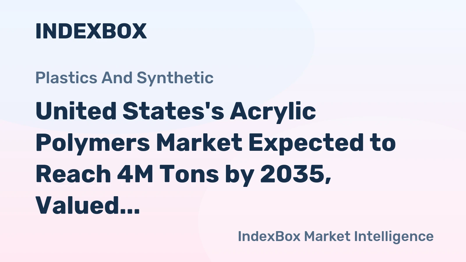 United States's Acrylic Polymers Market Expected to Reach 4M Tons by 2035, Valued at $15.5B