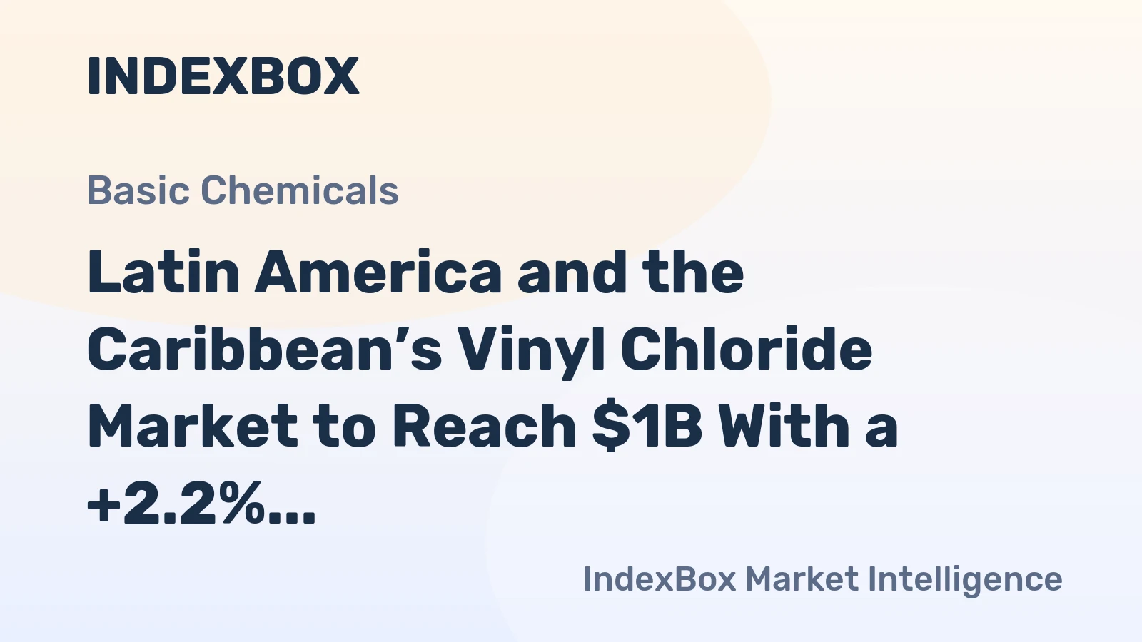 Latin America and the Caribbean’s Vinyl Chloride Market to Reach $1B With a +2.2% CAGR Value Growth