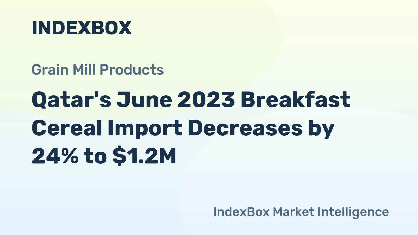 Qatar's June 2023 Breakfast Cereal Import Decreases by 24% to $1.2M