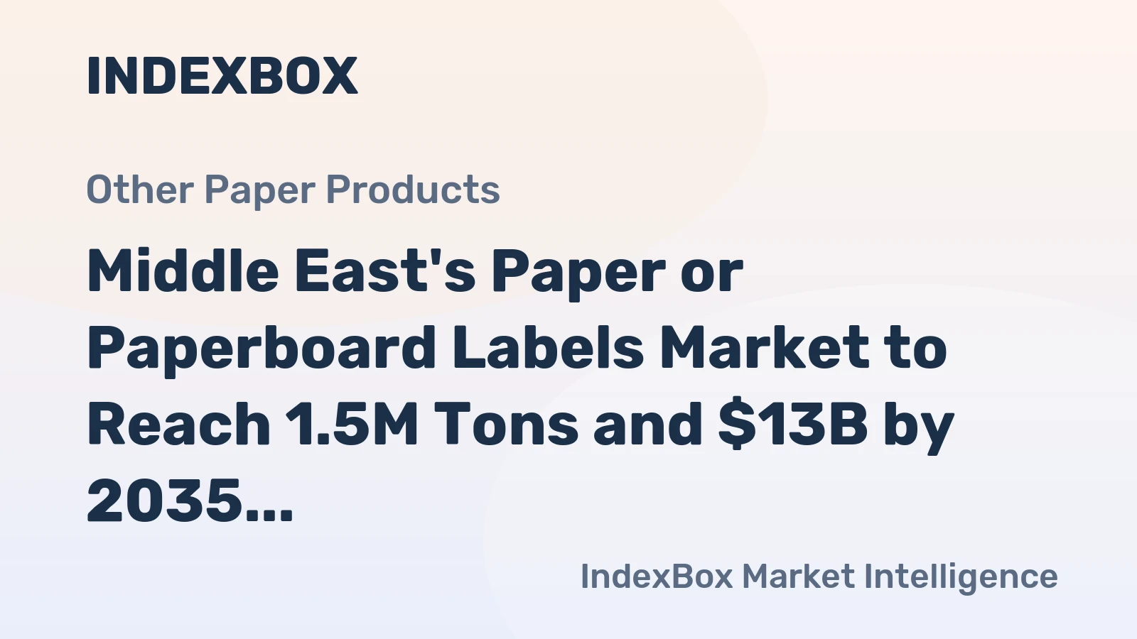 Middle East's Paper or Paperboard Labels Market to Reach 1.5M Tons and $13B by 2035