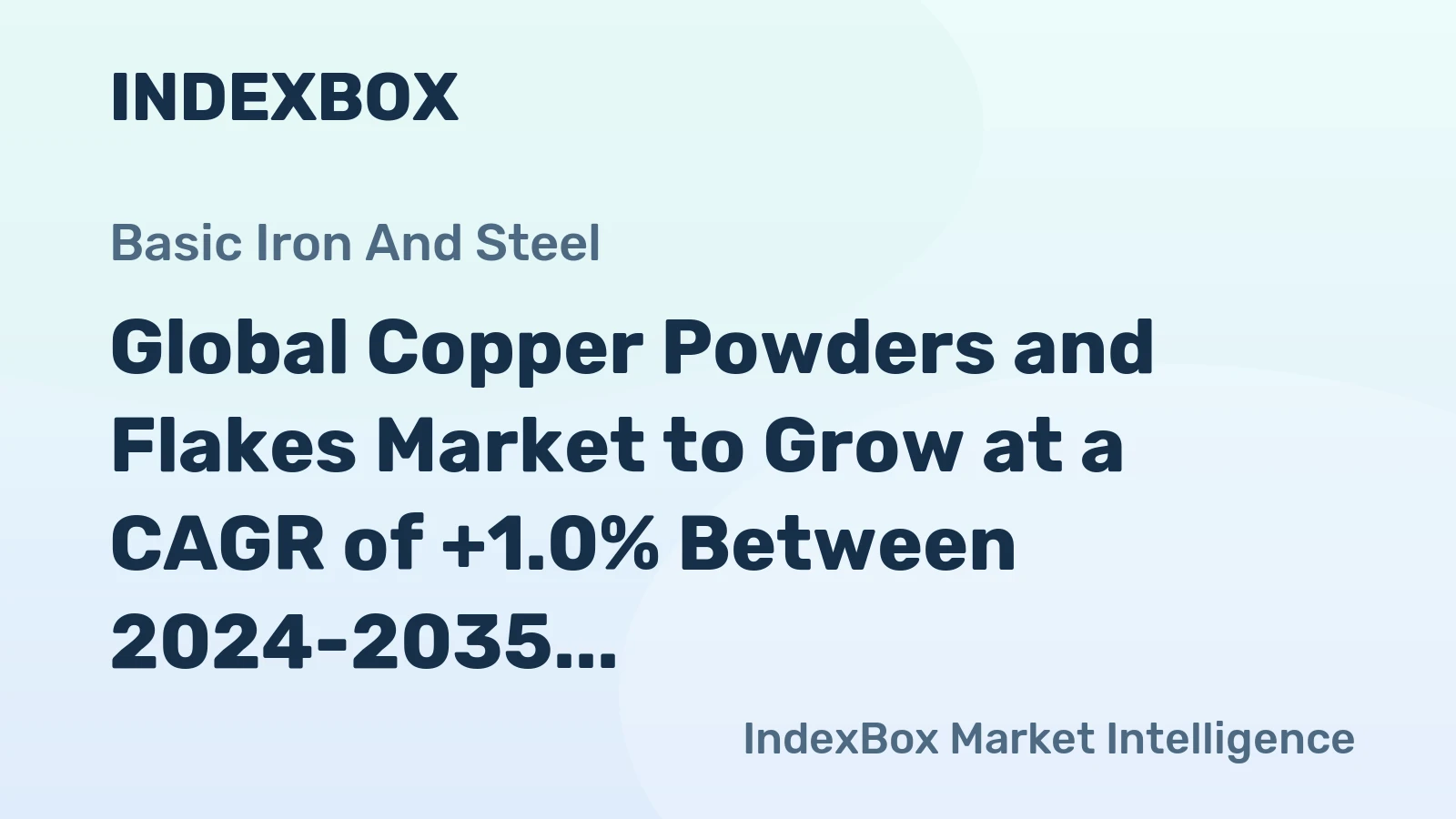 Global Copper Powders and Flakes Market to Grow at a CAGR of +1.0% Between 2024-2035