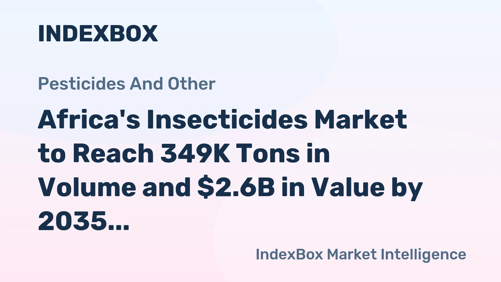 Africa's Insecticides Market to Reach 349K Tons in Volume and $2.6B in Value by 2035