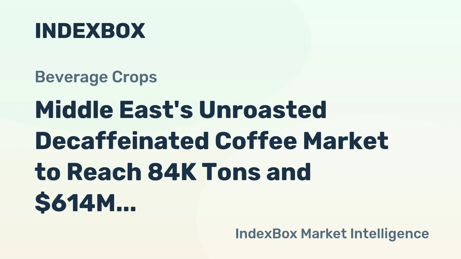 Middle East's Unroasted Decaffeinated Coffee Market to Reach 84K Tons and $614M by 2035
