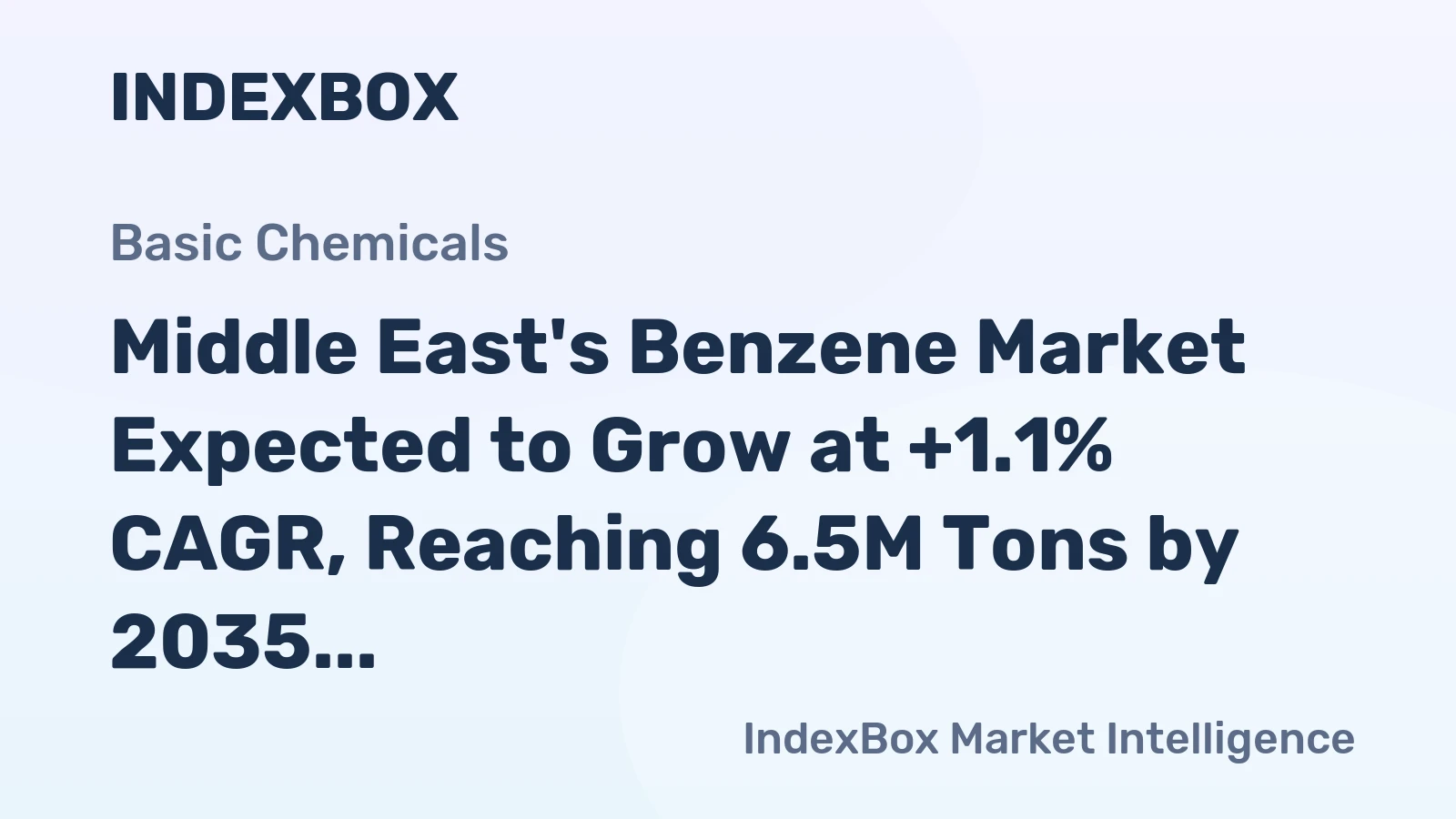 Middle East's Benzene Market Expected to Grow at +1.1% CAGR, Reaching 6.5M Tons by 2035