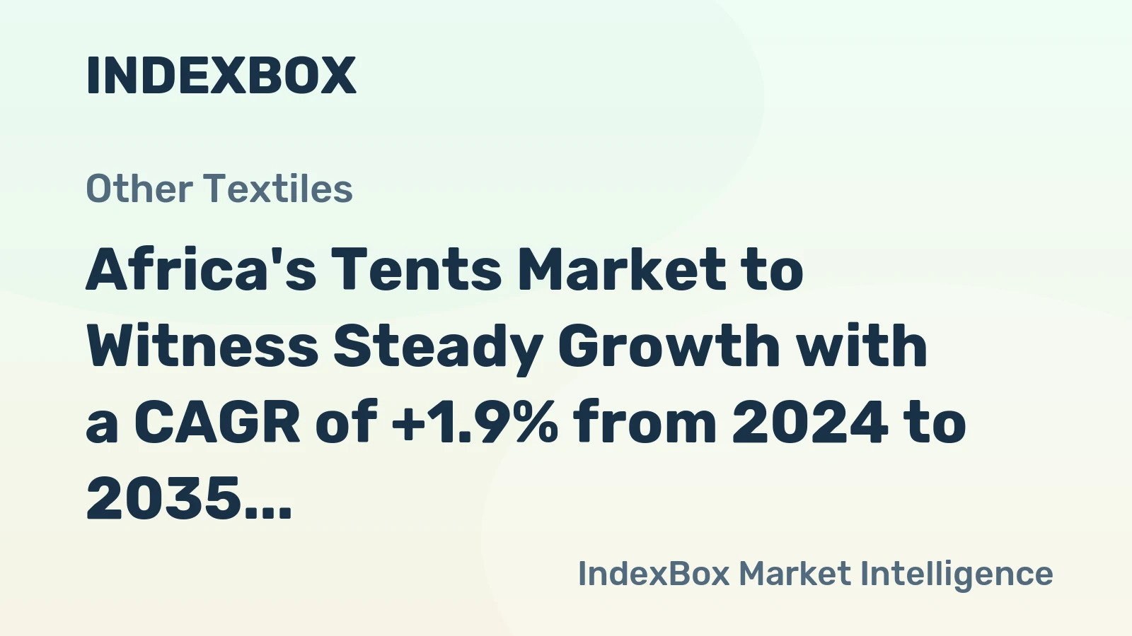 Africa's Tents Market to Witness Steady Growth with a CAGR of +1.9% from 2024 to 2035, Reaching $1B by 2035