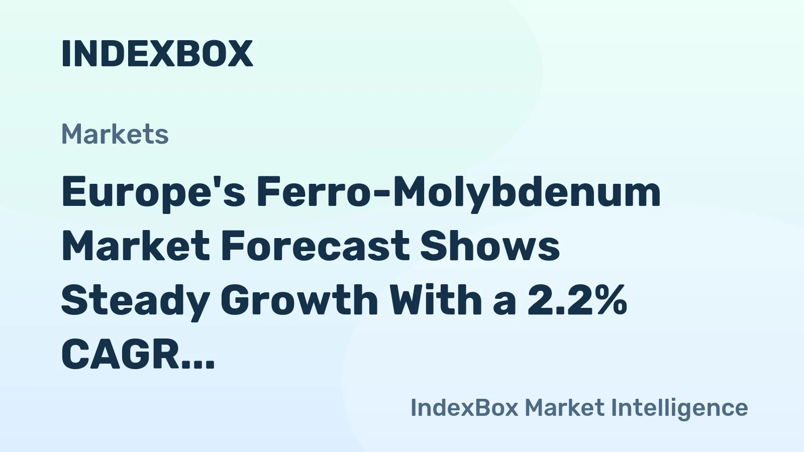 Europe's Ferro-Molybdenum Market Forecast Shows Steady Growth With a 2.2% CAGR in Value Through 2035