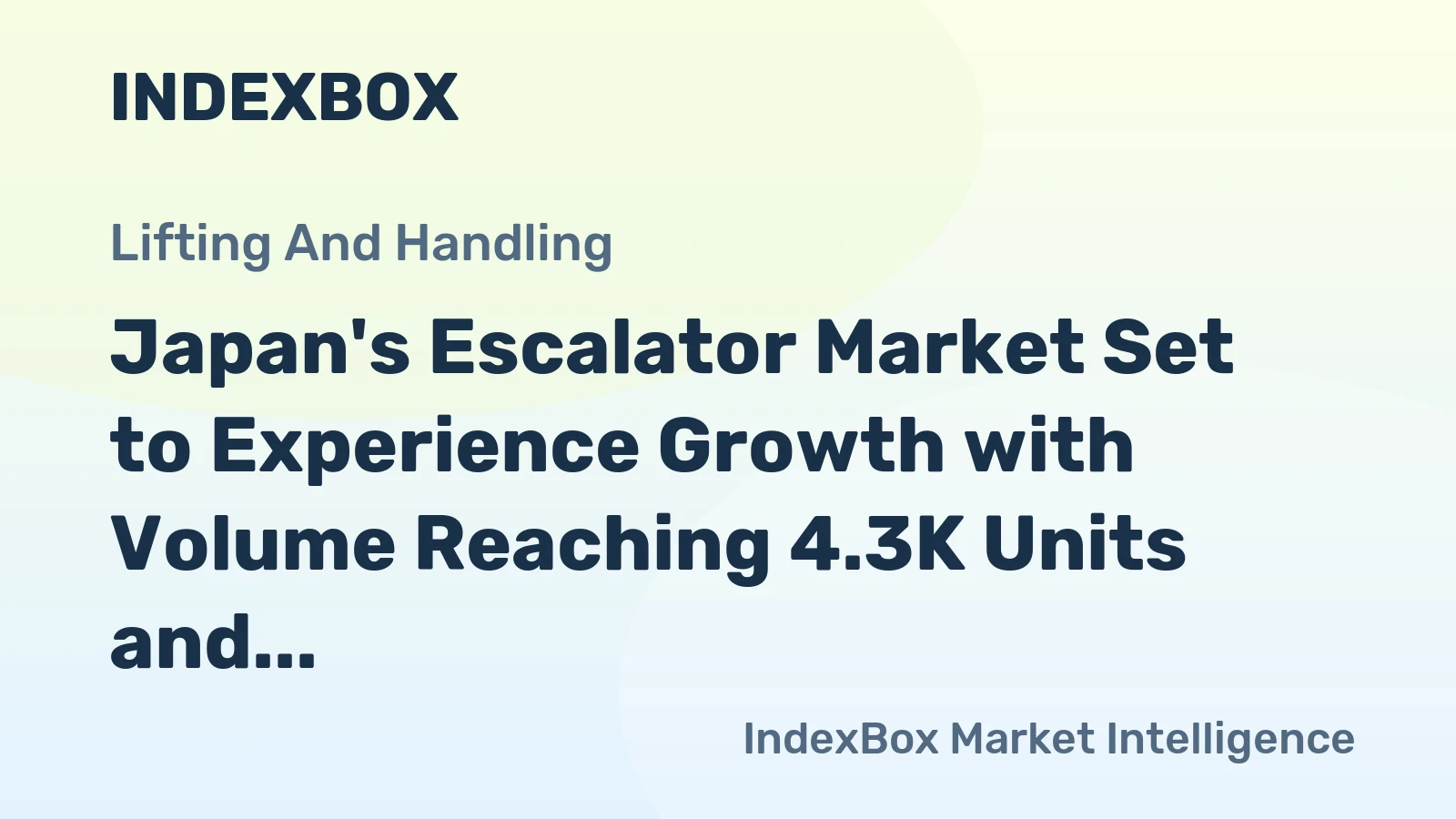 Japan's Escalator Market Set to Experience Growth with Volume Reaching 4.3K Units and Value Hitting $89M by 2035