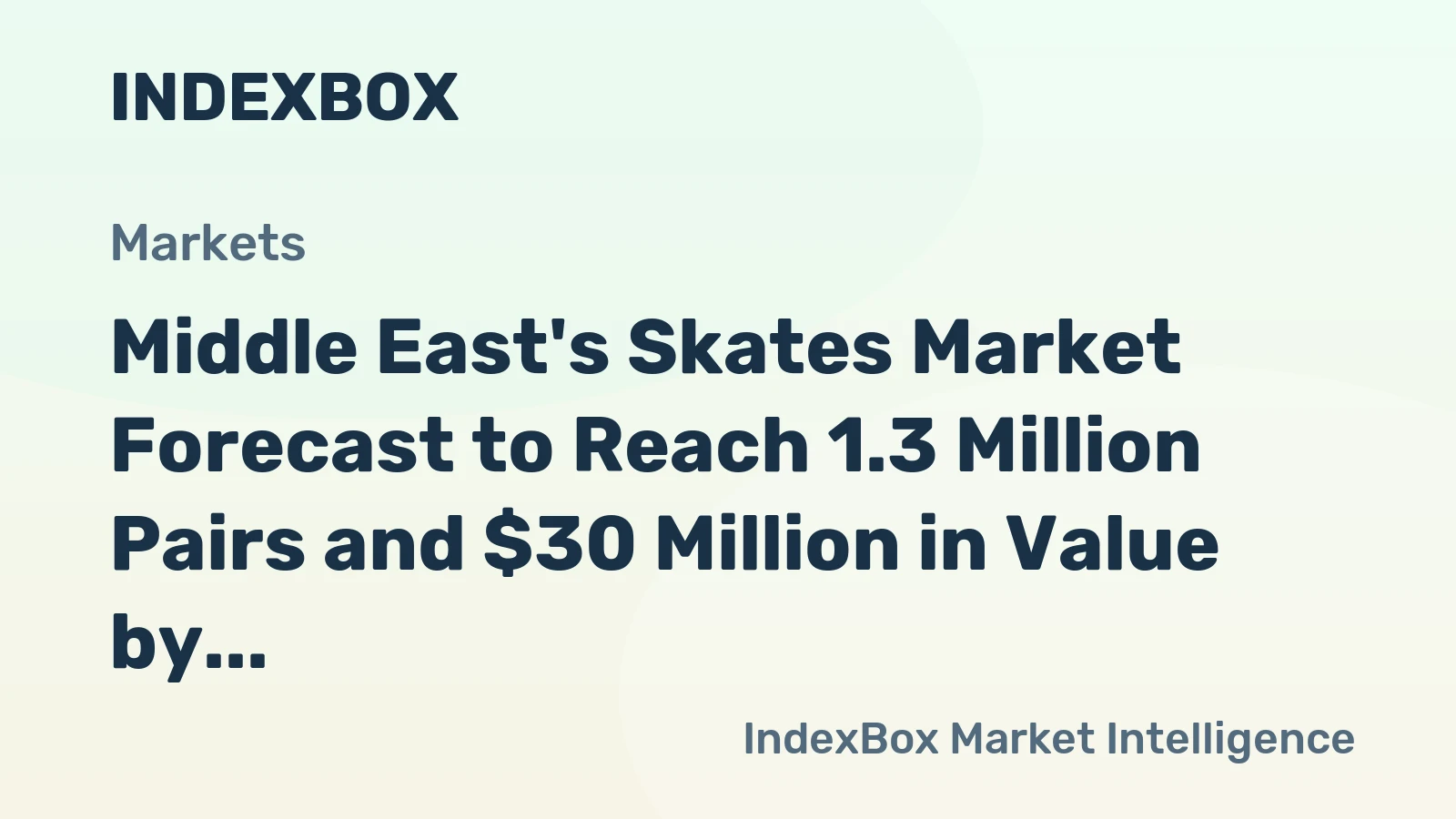 Middle East's Skates Market Forecast to Reach 1.3 Million Pairs and $30 Million in Value by 2035