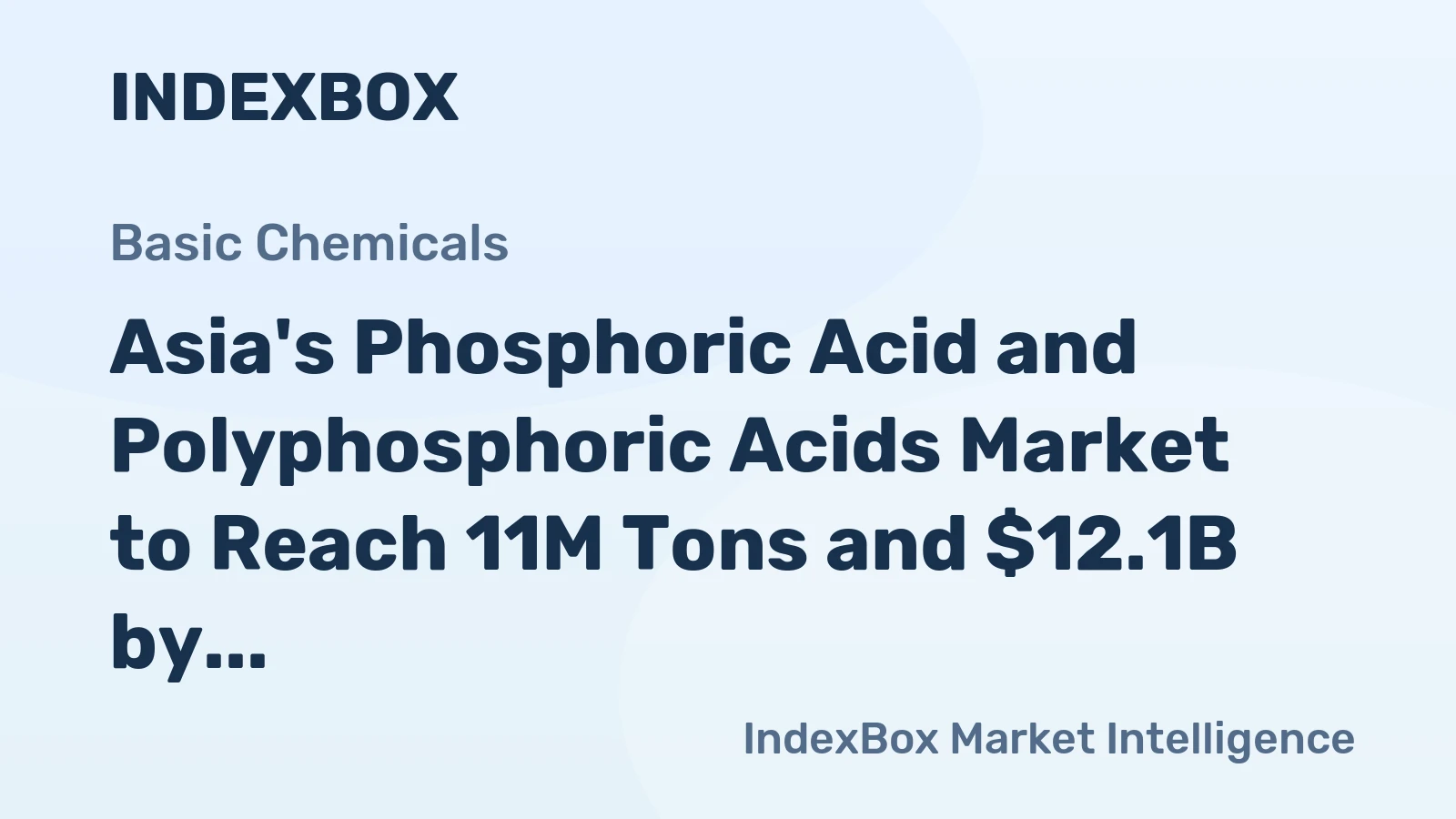 Asia's Phosphoric Acid and Polyphosphoric Acids Market to Reach 11M Tons and $12.1B by 2035