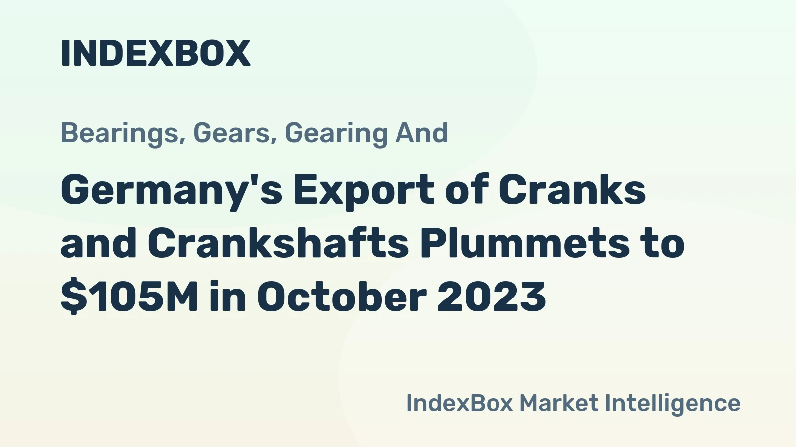 Germany's Export of Cranks and Crankshafts Plummets to $105M in October 2023