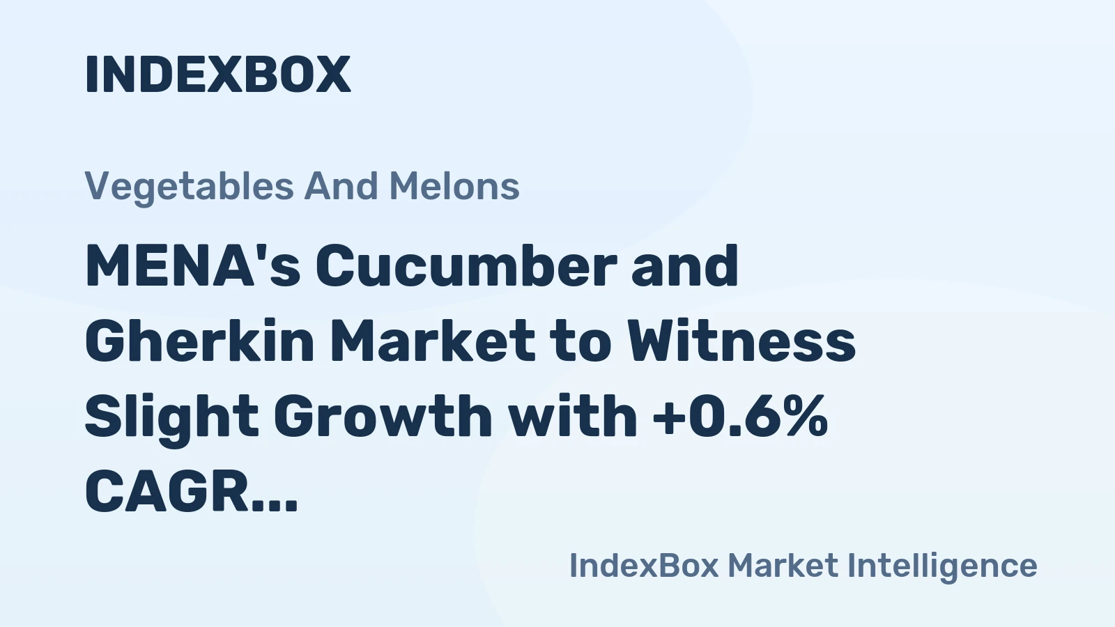 MENA's Cucumber and Gherkin Market to Witness Slight Growth with +0.6% CAGR Over Next Decade