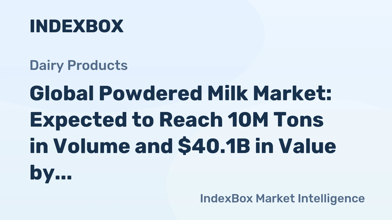Global Powdered Milk Market: Expected to Reach 10M Tons in Volume and $40.1B in Value by 2035