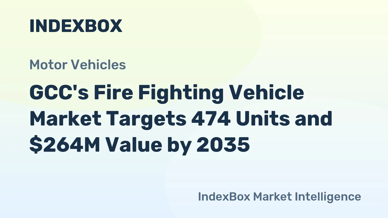 GCC's Fire Fighting Vehicle Market Targets 474 Units and $264M Value by 2035