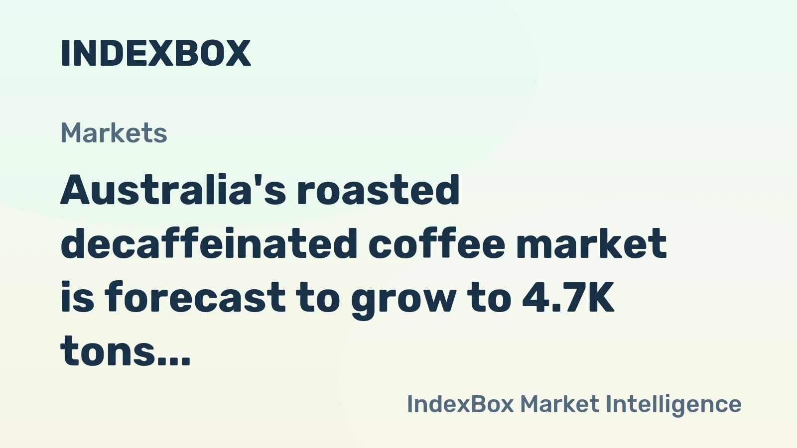 Australia's roasted decaffeinated coffee market is forecast to grow to 4.7K tons in volume and $59M in value by 2035.
